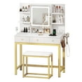 DWVO Makeup Vanity Set with LED Lighted Mirror, Makeup Desk with ...