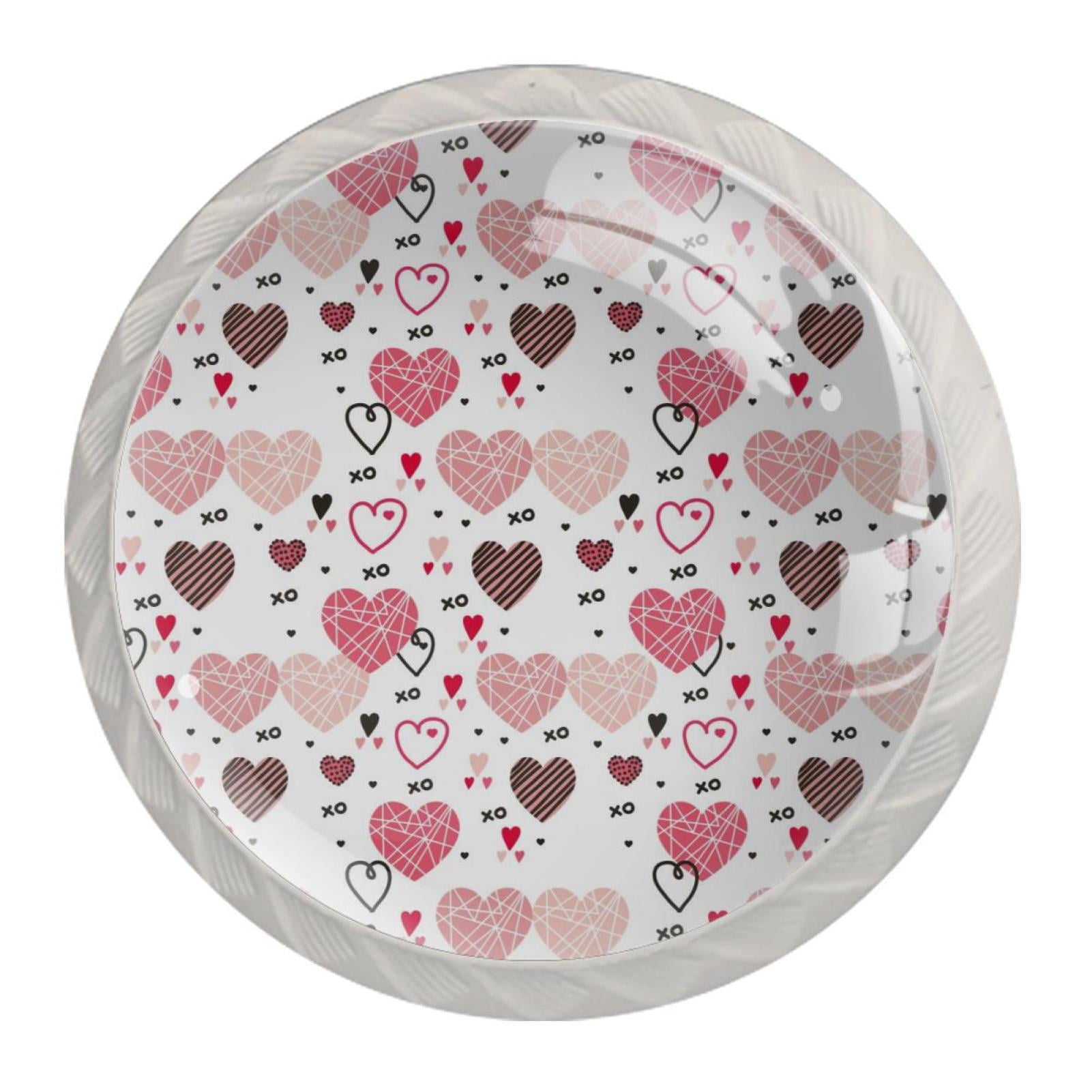 4 Pcs Valentine Love Hearts Knobs for Kitchen Cabinet Cupboard Dresser ...