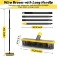 Heavy Duty Wire Floor Scrub Brush With Long Handle, 60 Inch, 2-in-1 ...