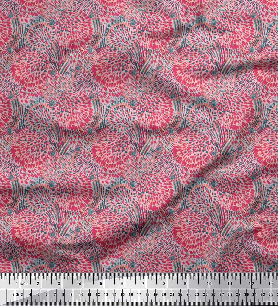 Soimoi Velvet Fabric Brush Stroke Abstract Print Fabric by Yard 58 Inch ...