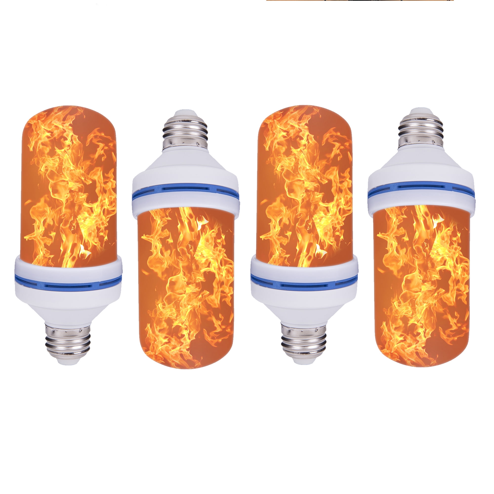 4Pack LED Flame Effect Light Bulb, 4 Modes Flame Light Bulbs E26 Base ...