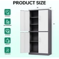 Letaya Metal Storage Cabinet with Lock Door, Adjustable Shelf Steel ...