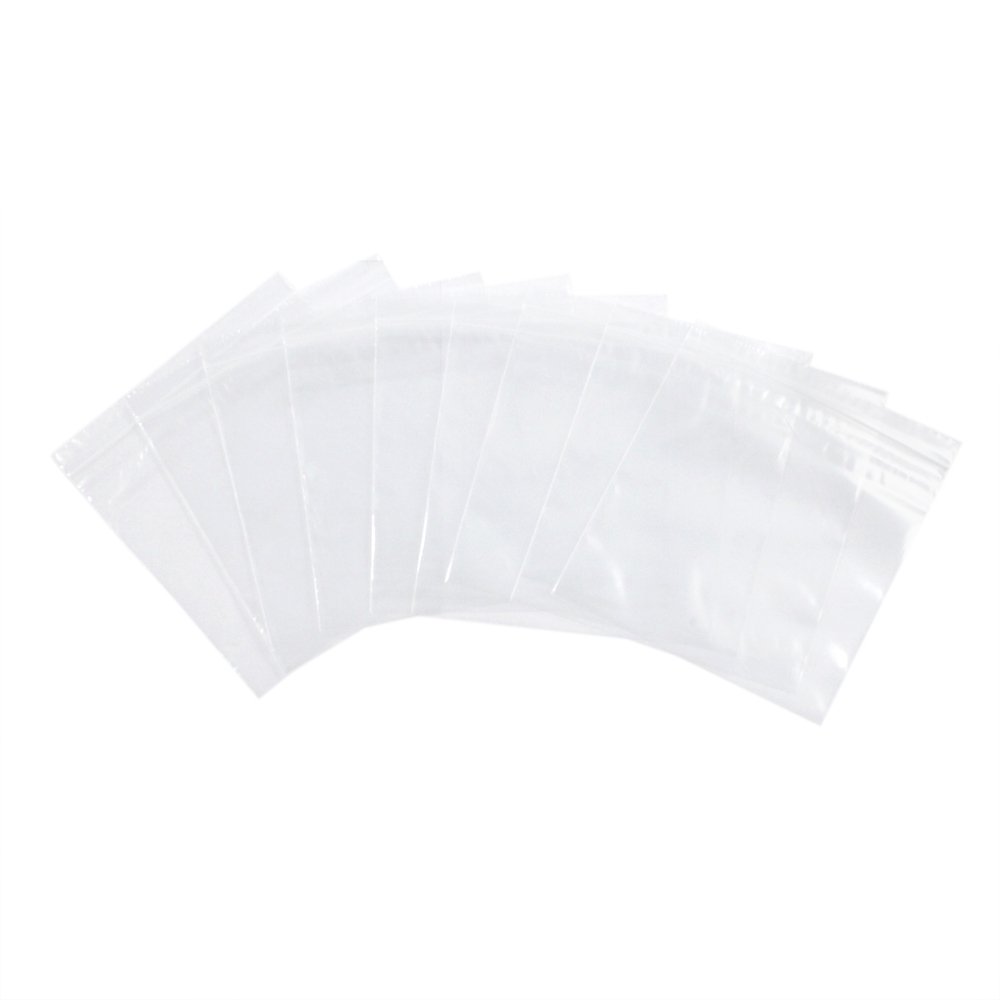 100pc Self Locking Plastic Bags 2mm Thick All Purpose Storage Baggies ...