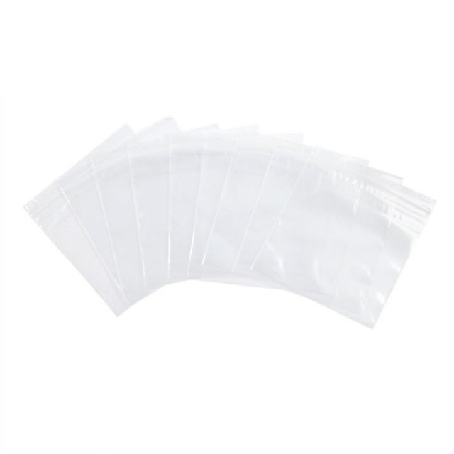 100pc Self Locking Plastic Bags 2mm Thick All Purpose Storage Baggies ...