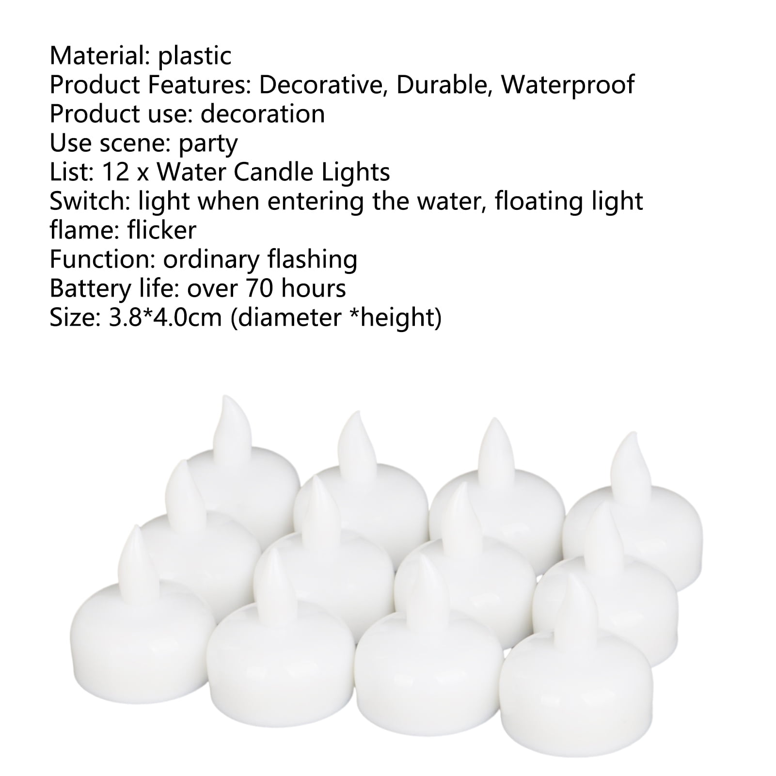 1 Set Flameless LED Tea Light Candles Warm White Battery Operated ...