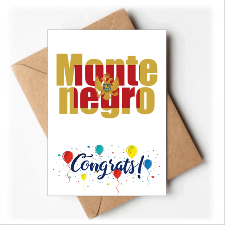 Montenegro Country Flag Name Wedding Cards Congratulations Greeting ...