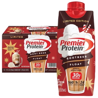 Premier Protein Shake, Root Beer Float Limited Time, 30g Protein, 11.5 ...