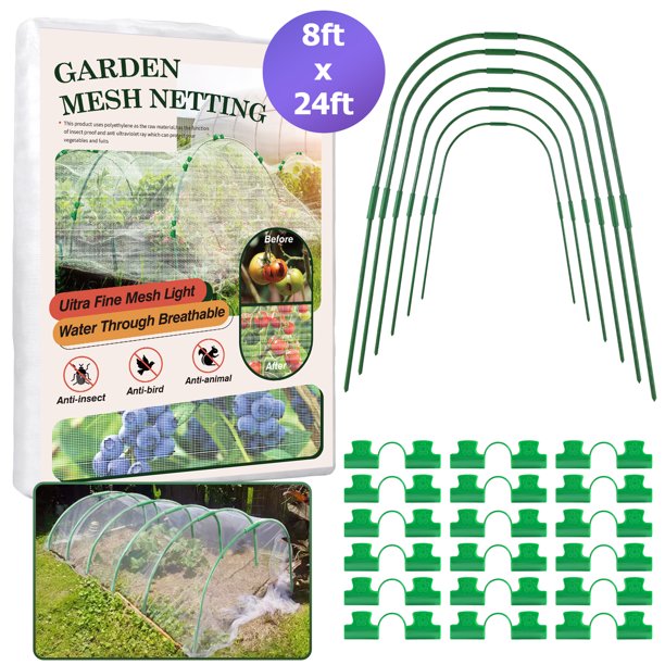 Gardening Net Kit Inlife 8 FT x 24 FT Plant Protect Screen, Garden ...