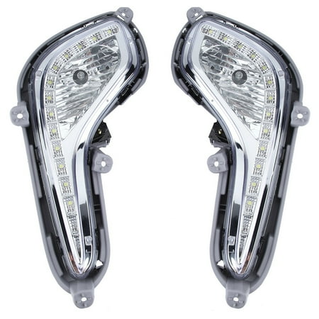 AMONIDA 1 Pair Car Daytime Running Light DRL LED Daylight Fog Light Lamp For Accent 12-18 ...