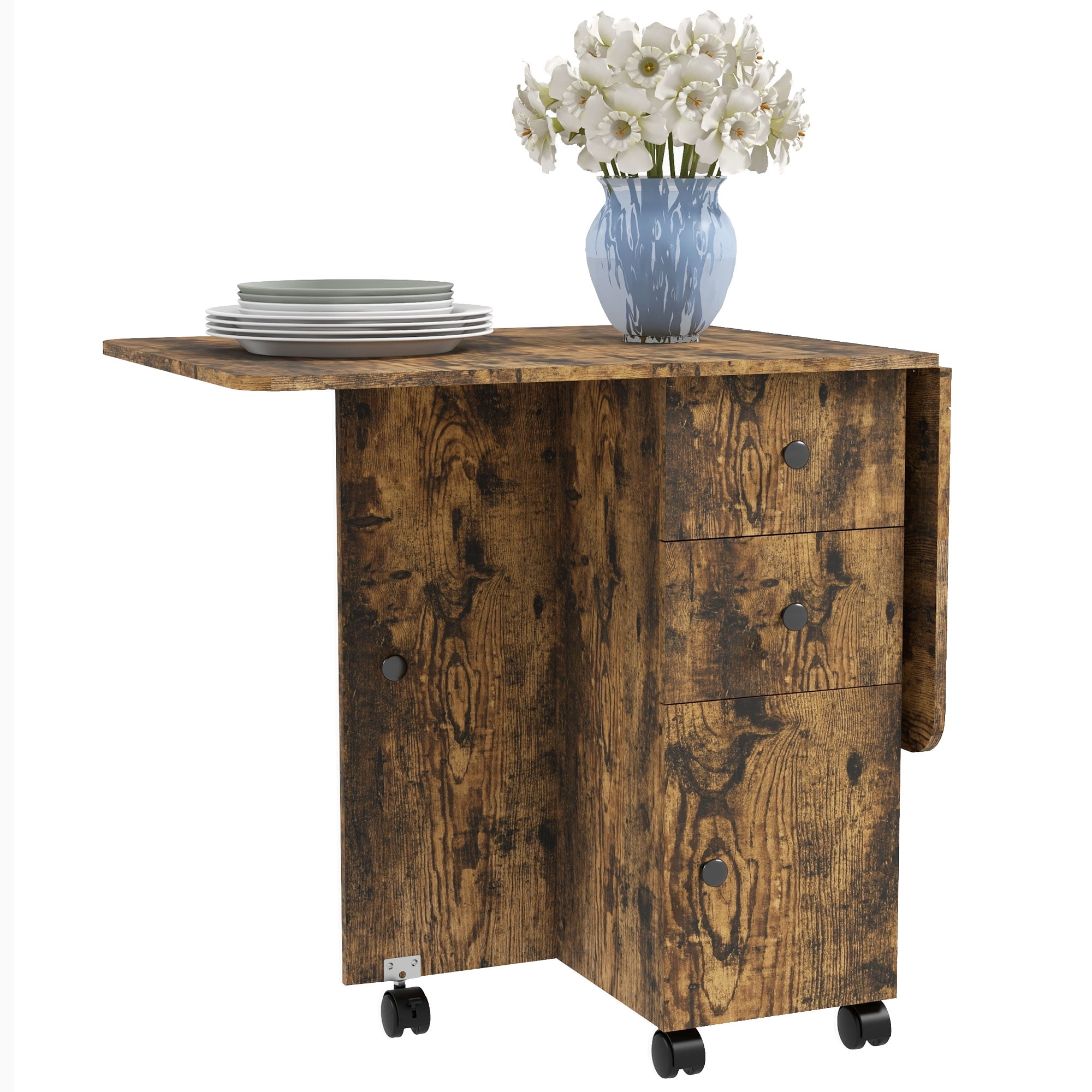 Click here for Unbranded Homcom Drop Leaf Dining Table  Mobile Fo... prices