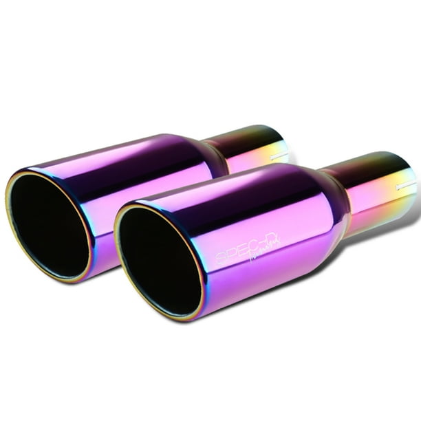 Spec-D Tuning 2.5" Inlet 3.875" Purple Slant Titanium Burnt S/S Steel ...