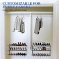 2 Pack Wall Mounted , 3 Tier Hanging Holds 24 Pairs, 17"-30"Adjustable ...
