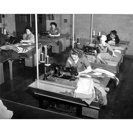 Women Doing Their Bit Sewing In Fabric Equipment Shop At The Clipper ...
