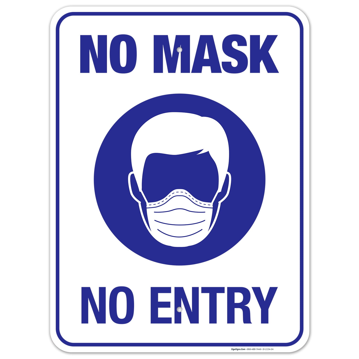 Mask Required Sign, No Mask No Entry Sign, 18x24 Aluminum - Walmart.com