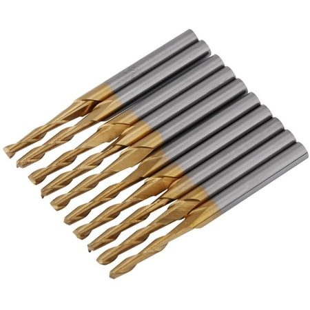 10 pcs End mills tungsten carbide Titanium Coated Milling Bits Double ...