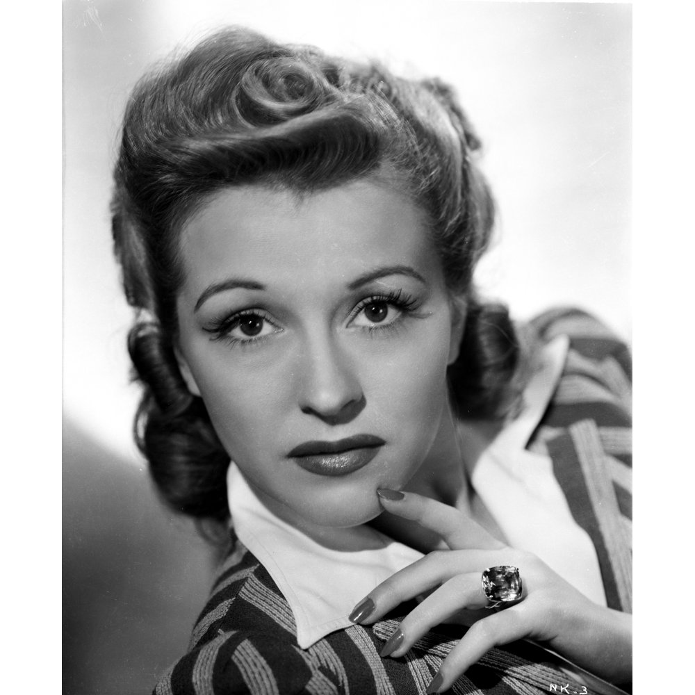 Nancy Kelly on a Stripe Top and Finger on Chin Photo Print (24 x 30 ...