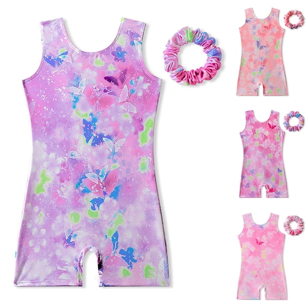 SILVERCELL Leotards for Girls Gymnastics with Shorts Butterfly Dance ...