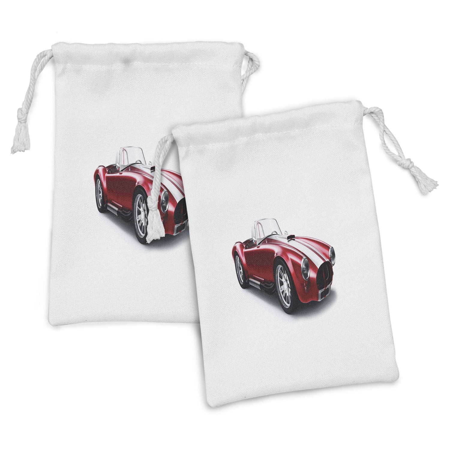 Cars Fabric Pouch Set of 2, Old-Fashioned Vintage Coupe Car Automobile ...