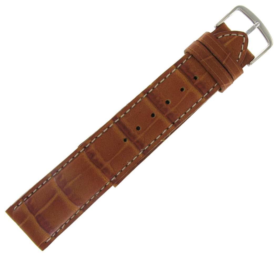 MS834 21mm Alligator Grain Genuine Leather Tan Watch Strap Mens ...
