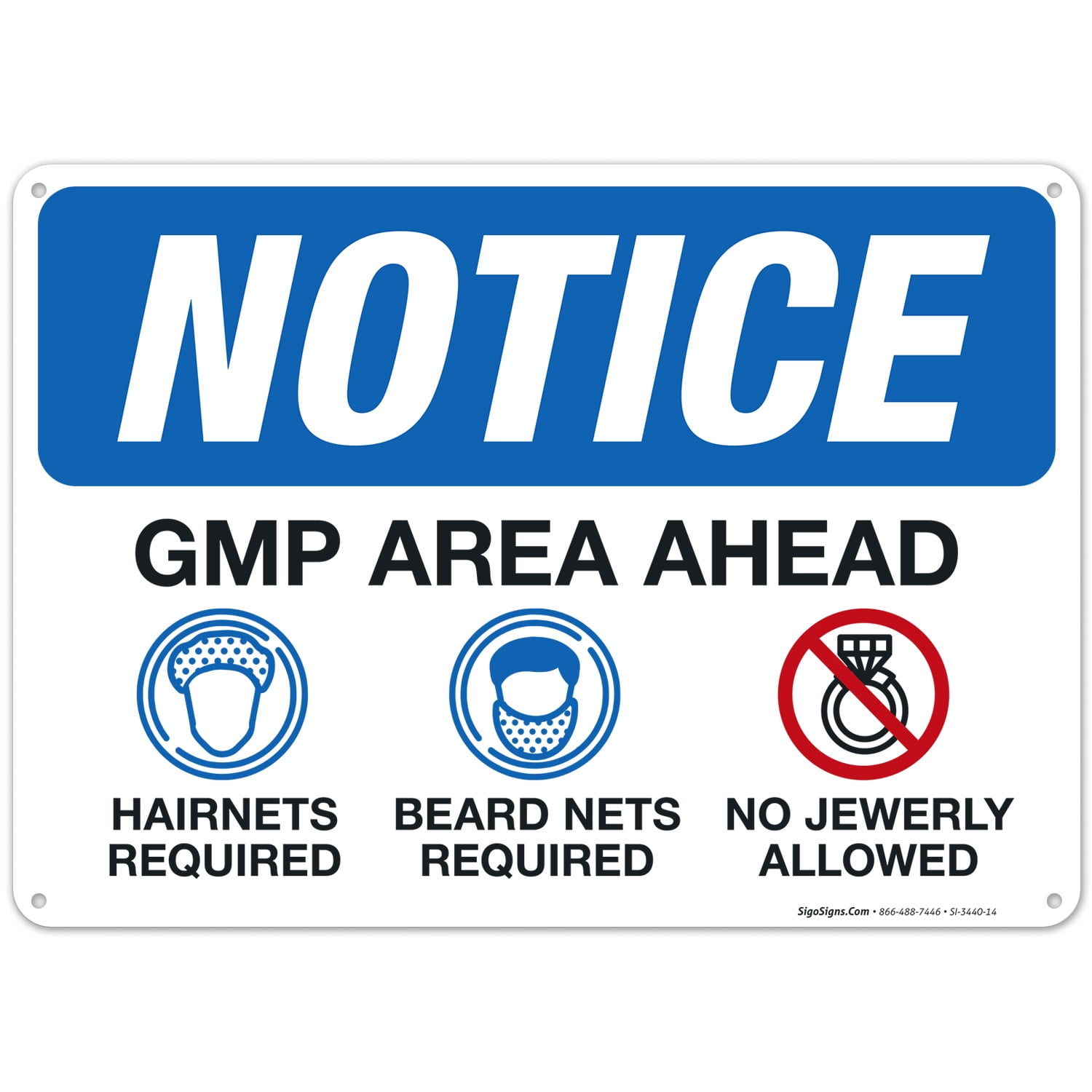 GMP Area Ahead Sign, OSHA Sign, - Walmart.com