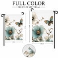 Blue Flowers Garden Flag 28x40 Inch Butterfly Watercolor Floral Double ...