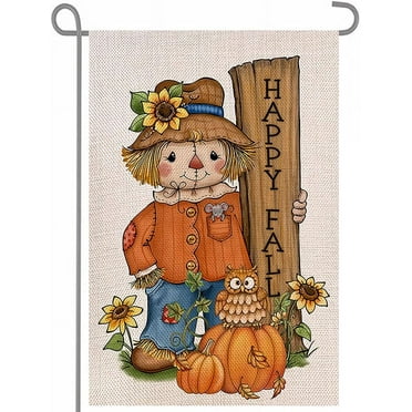 Hello Fall Teal Blue Pumpkin Decorative Garden Flag, Autumn Polka Dots ...