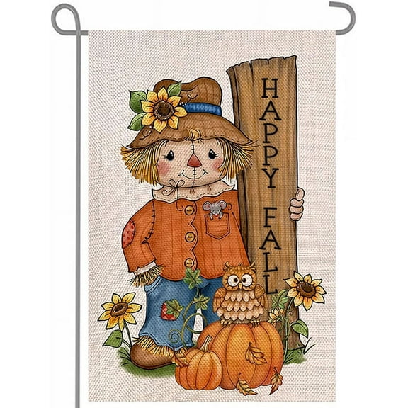 Carson Welcome Fall Scarecrow Garden Flag, 12.5 x 18 inch Double Sided ...