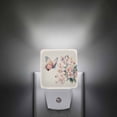 Spring Flowers Pink Butterfly Plug-in LED Night Lights Linen Background ...