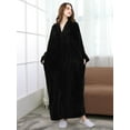 AMITOFO Womens Zip Up Fleece Robe Warm Loose Flannel Plush Zipper Lounger Bathrobe for Ladies L ...