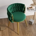 Green Barrel Back Dining Chair Round Accent Chair with Velvet ...