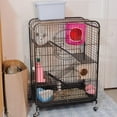 Large Animal Cage for Small Pets, Black, 4-Tier, 2-Door, Powder Coated ...