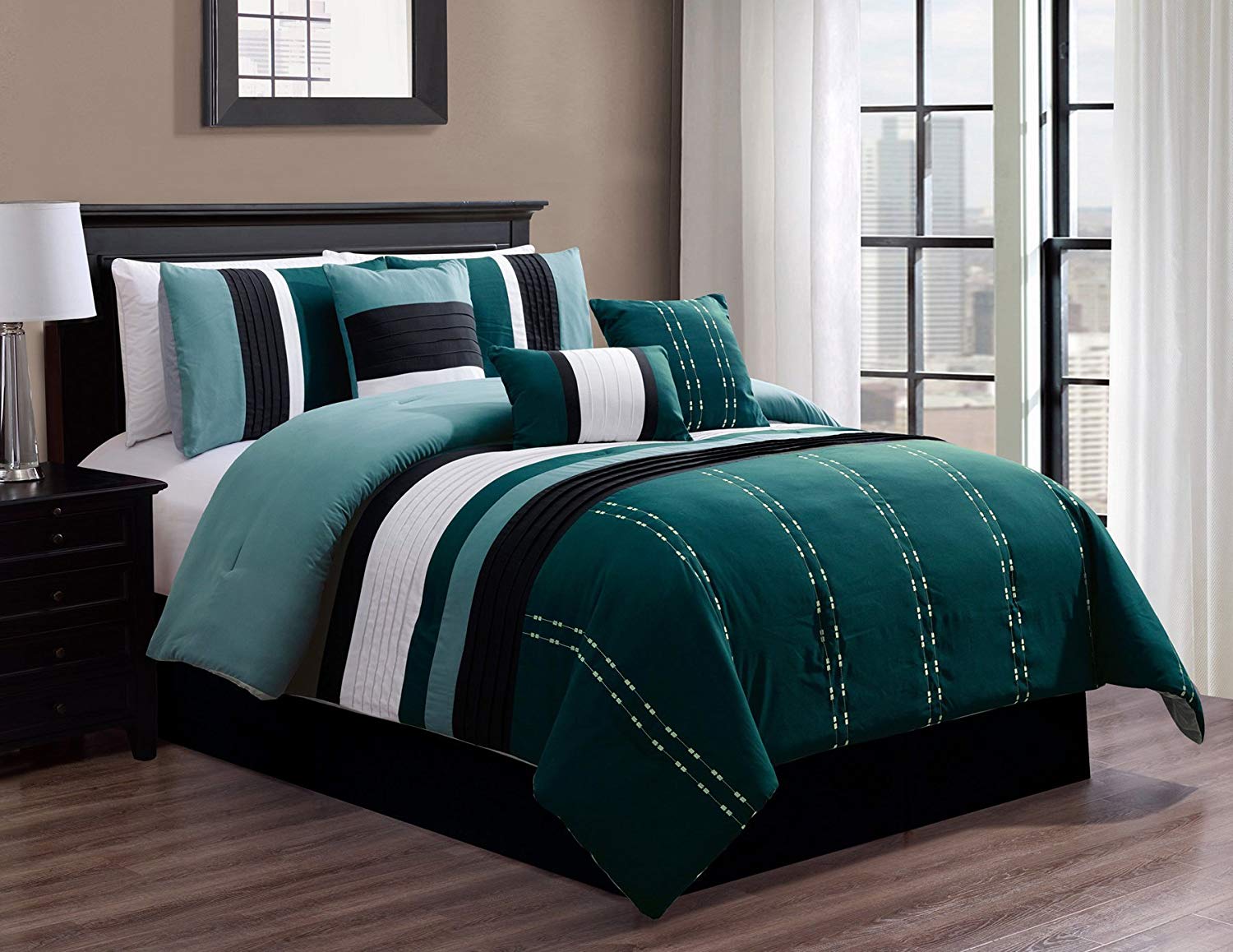 HGMart Bedding Comforter Set Bed In A Bag 7 Piece Luxury Microfiber
