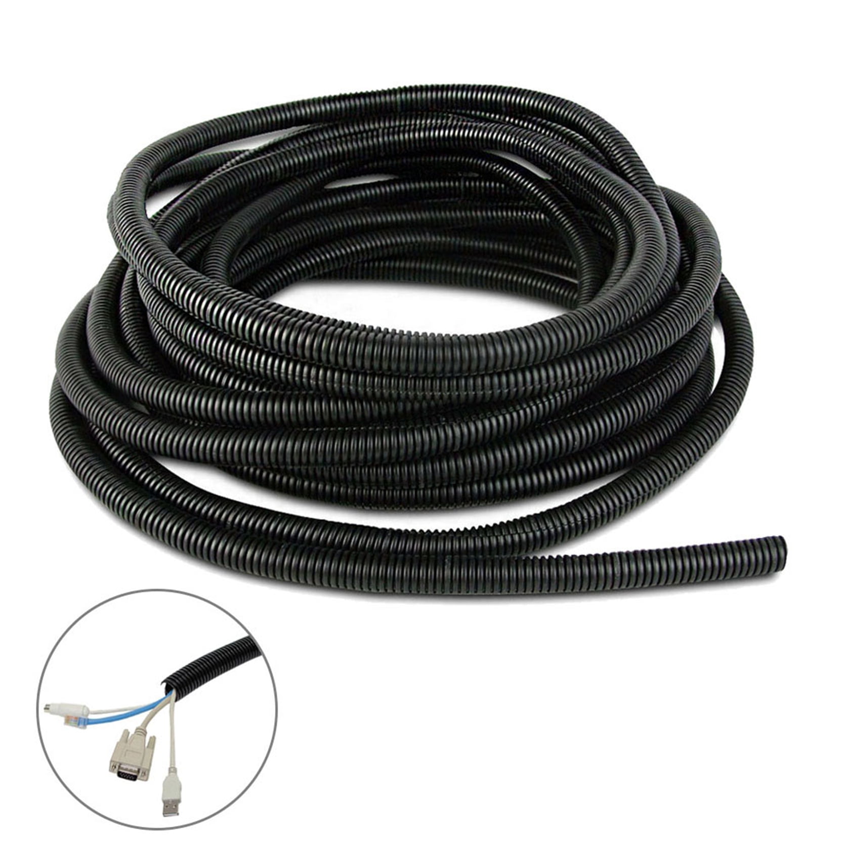 findmall 25ft 1 inch Wire Tubing Corrugated Flexible Conduit Wire ...