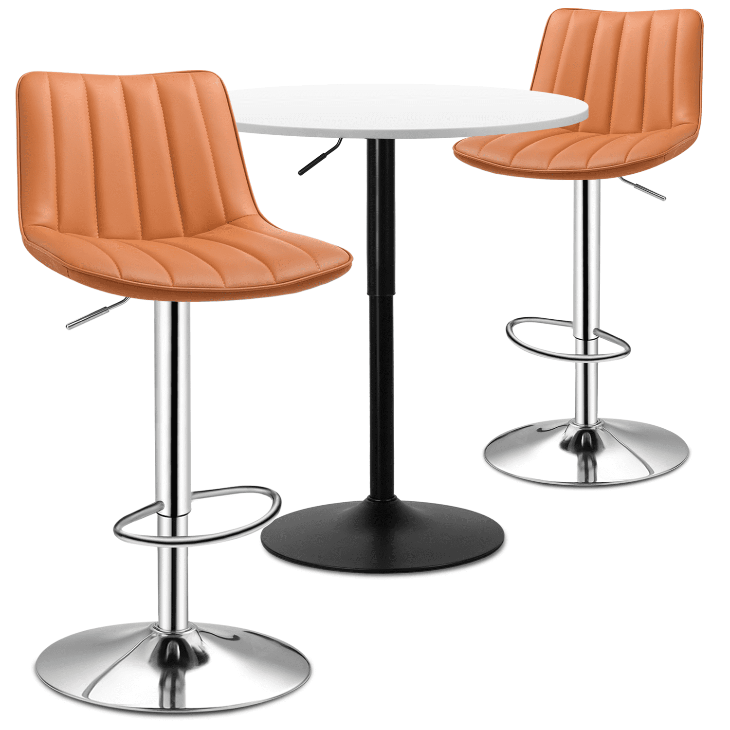 Magshion 3 Pieces Bar Table and Chair Set, 31.5" Adjustable Round ...