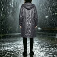 AKOEE Women's Rain Jacket Mid Length Waterproof Lightweight Zip Up ...