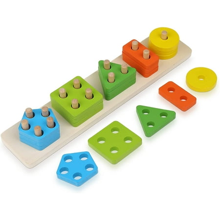 Boxiki Kids Geometric Shapes Toy | Color Sorting Toys | Stacking Toy ...