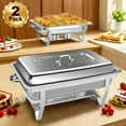 1/2 Packs Full Size Chafing Dish Buffet Set Rectangular Stainless Steel ...