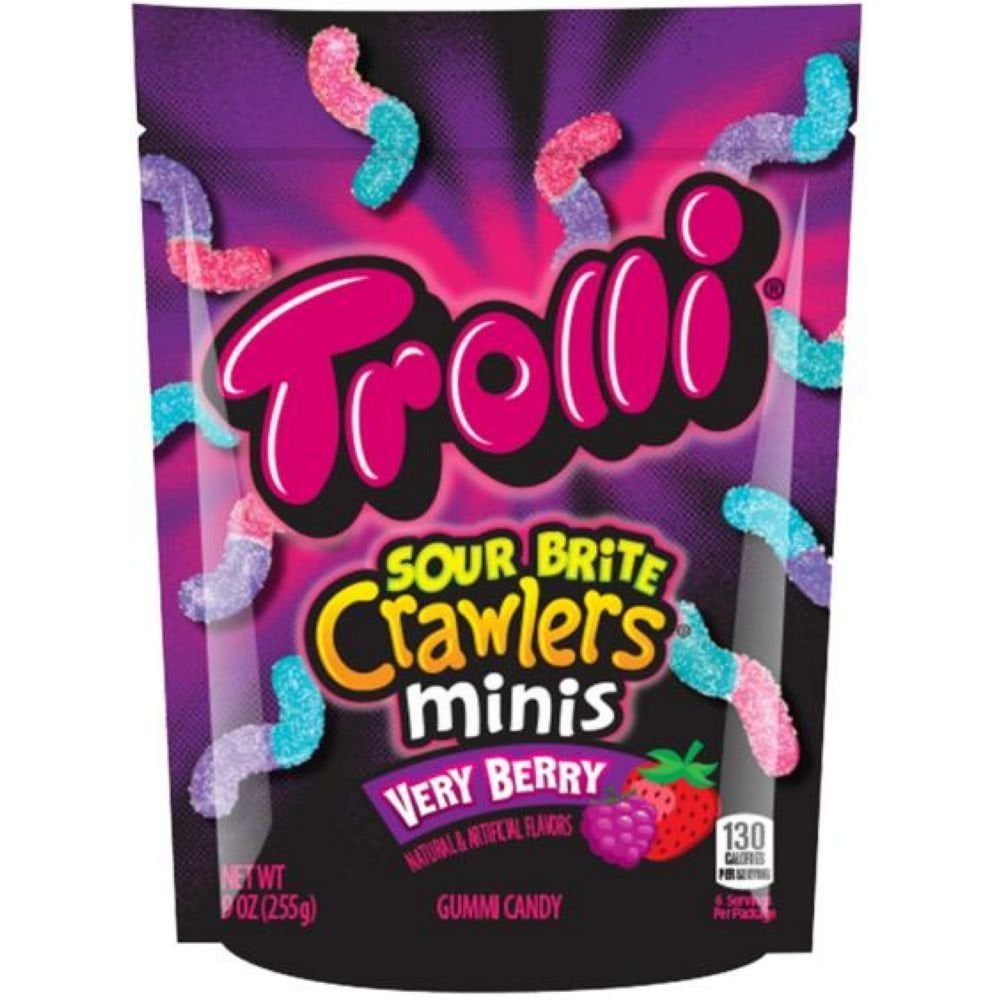 Buy Price/Pack)Trolli Sour Brite Crawler Mini Very Berry 9 Ounces Per ...