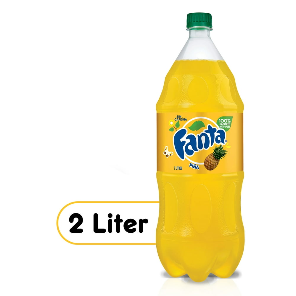 Fanta Pineapple Soda Fruit Flavored Soft Drink, 2 Liters - Walmart.com ...