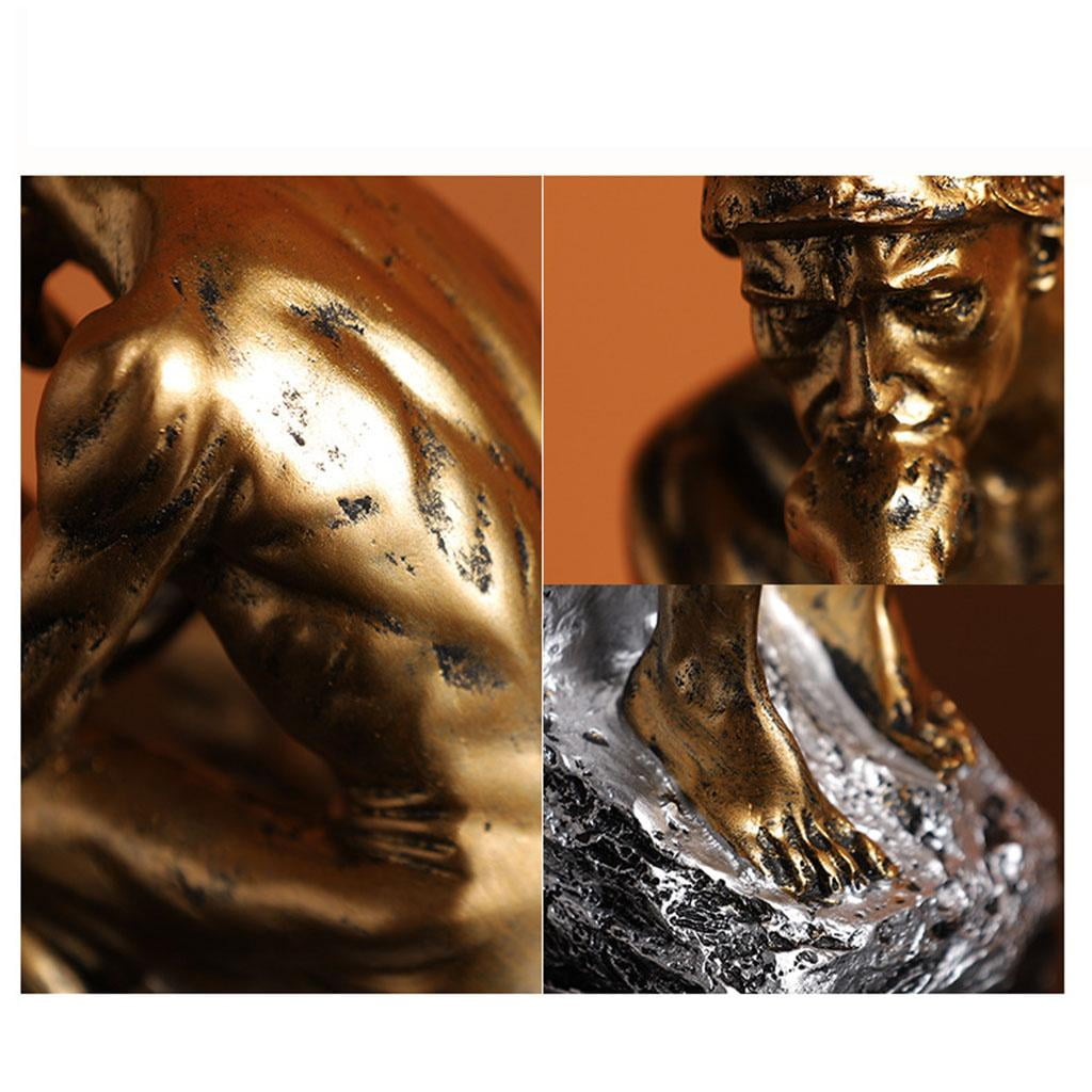 Buy Modern The Thinker Sitting Man Statue Figurine Resin Sculpture ...