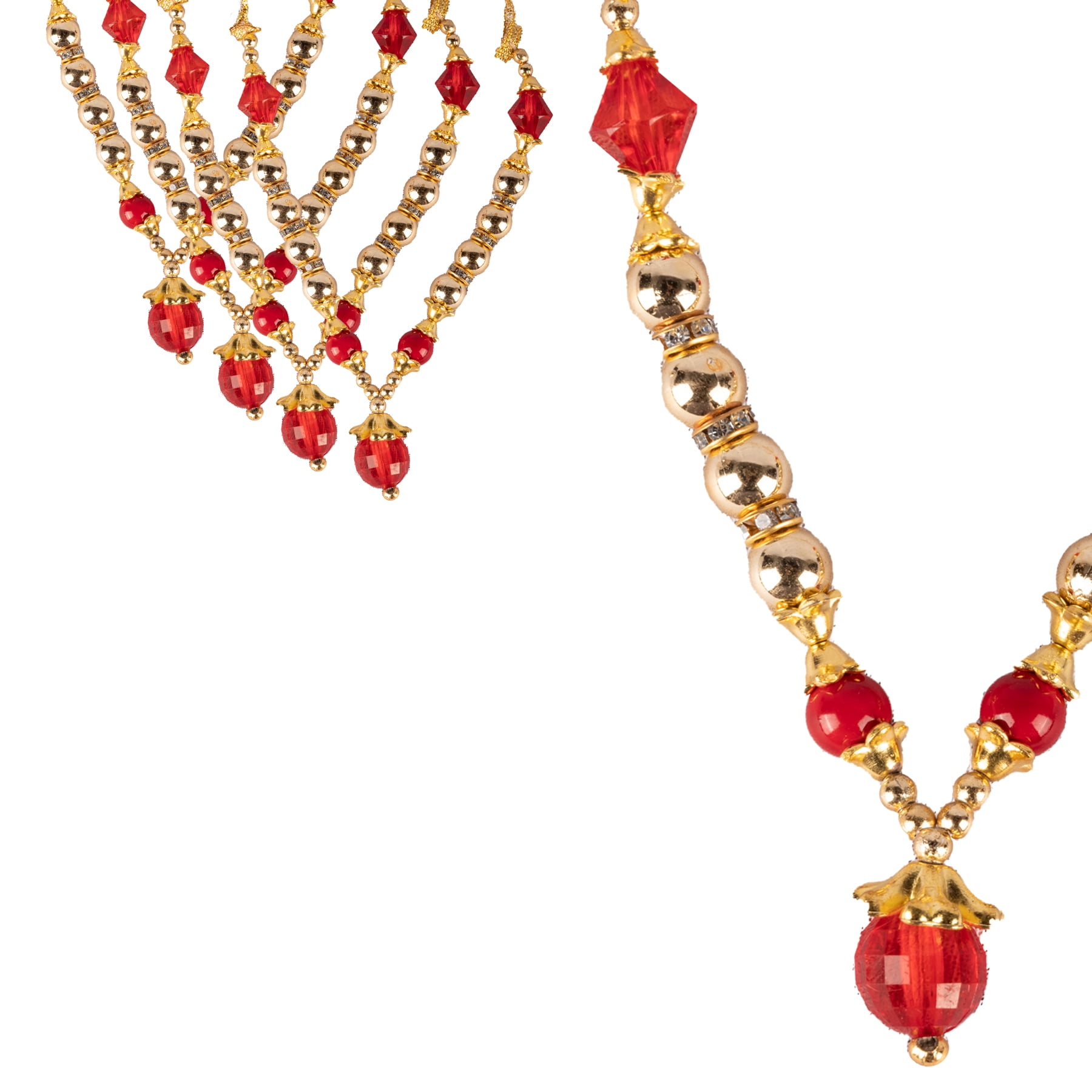 Set of 4 Artificial Flowers Ribbon Garland Haar Mala for Idol-Mala for ...