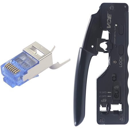 (Gen 1) Cat6A/Cat7 Shielded RJ45 Connector Nickel Plated Modular Plug ...