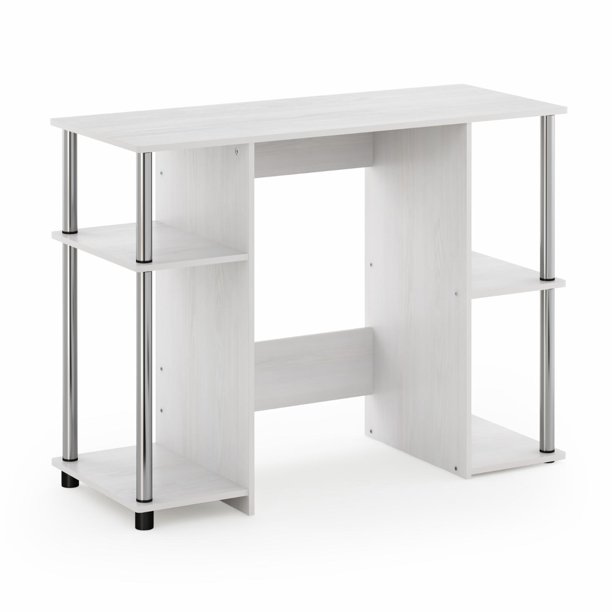 Furinno 15112 JAYA Compact Computer Study Desk, Americano, Stainless ...