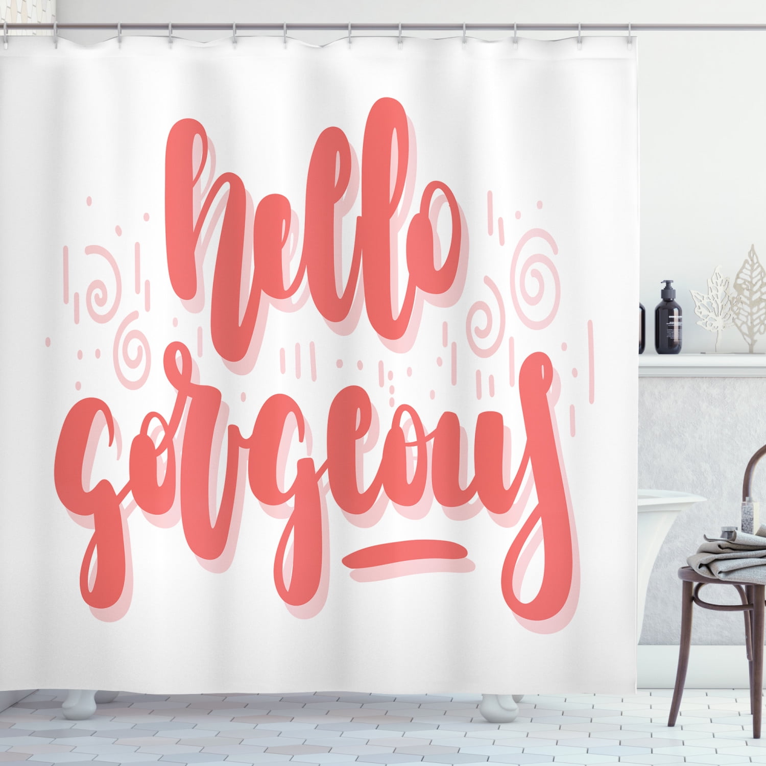 Hello Gorgeous Shower Curtain, Pretty Bold Bubbly and Encouraging ...