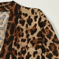 QUNYINEY Short Women's Robes Leopard Print Brown Satin Kimono Bathrobe ...