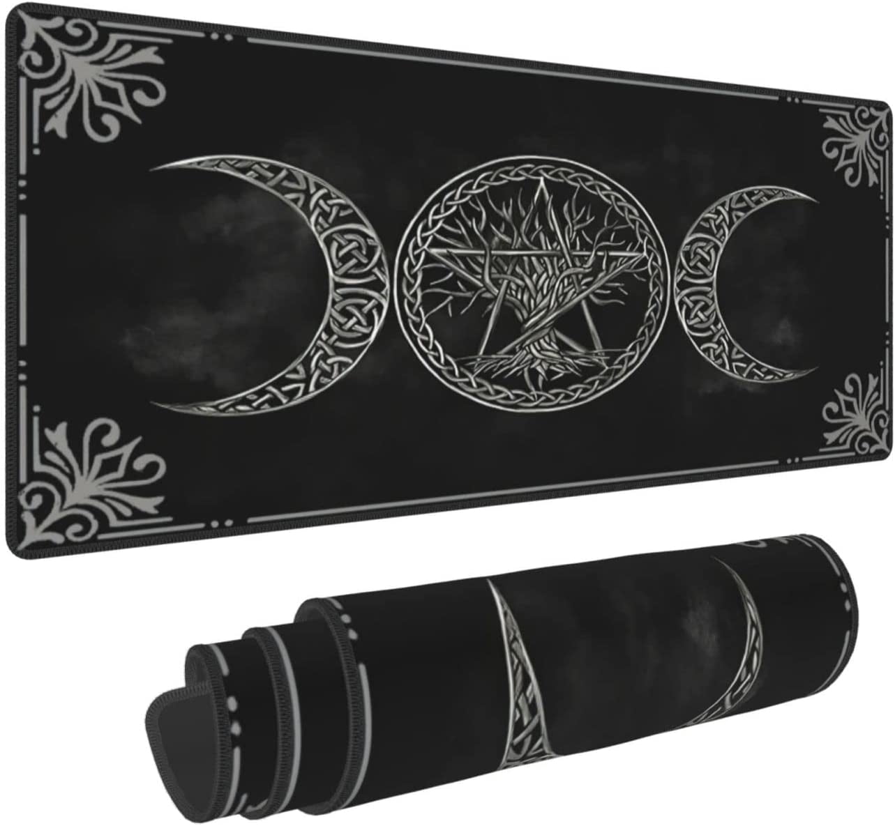 Wiccan Triple Moon Wicca Goddess Witch Gaming Keyboard Mouse Pad ...