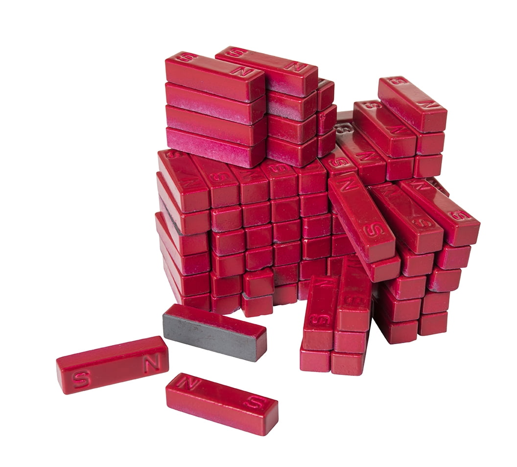 Dowling Magnets Red Ceramic Bar Magnets Marked North/South, 1-3/16" x 5 ...