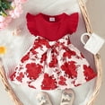 Jamsmile Toddler Girls Dress Summer Ribbed Flutter Sleeve Floral Print ...