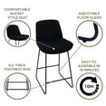Metal Frame Bar & Counter Stools with Backs, Set of 2 Upholstered ...