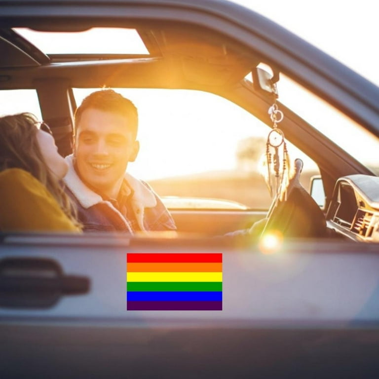 Taykoo 3 Packs Of 6.5x11.5cm Car Rainbow Sticker Automobiles Pride Car Decal Durable Car Stickers Automobiles Exterior Accessories